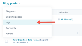 Create and manage blog tags