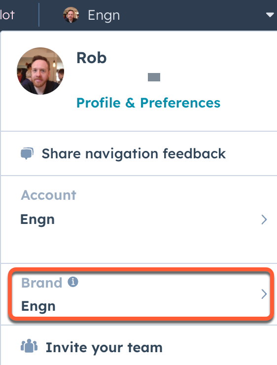 Manage your brands with HubSpot Brands