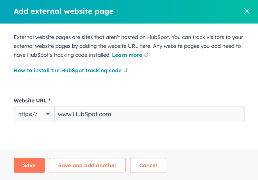 Associate external website pages with a campaign