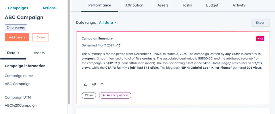 Generate campaign insights using AI