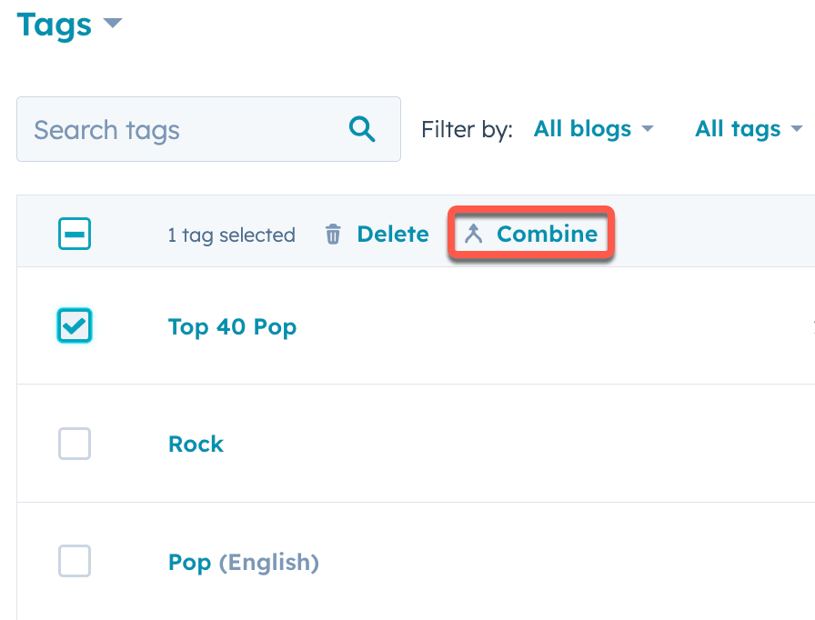 Create and manage blog tags