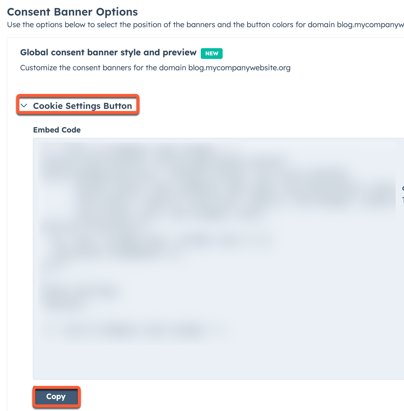 Set up cookie tracking settings and consent banners