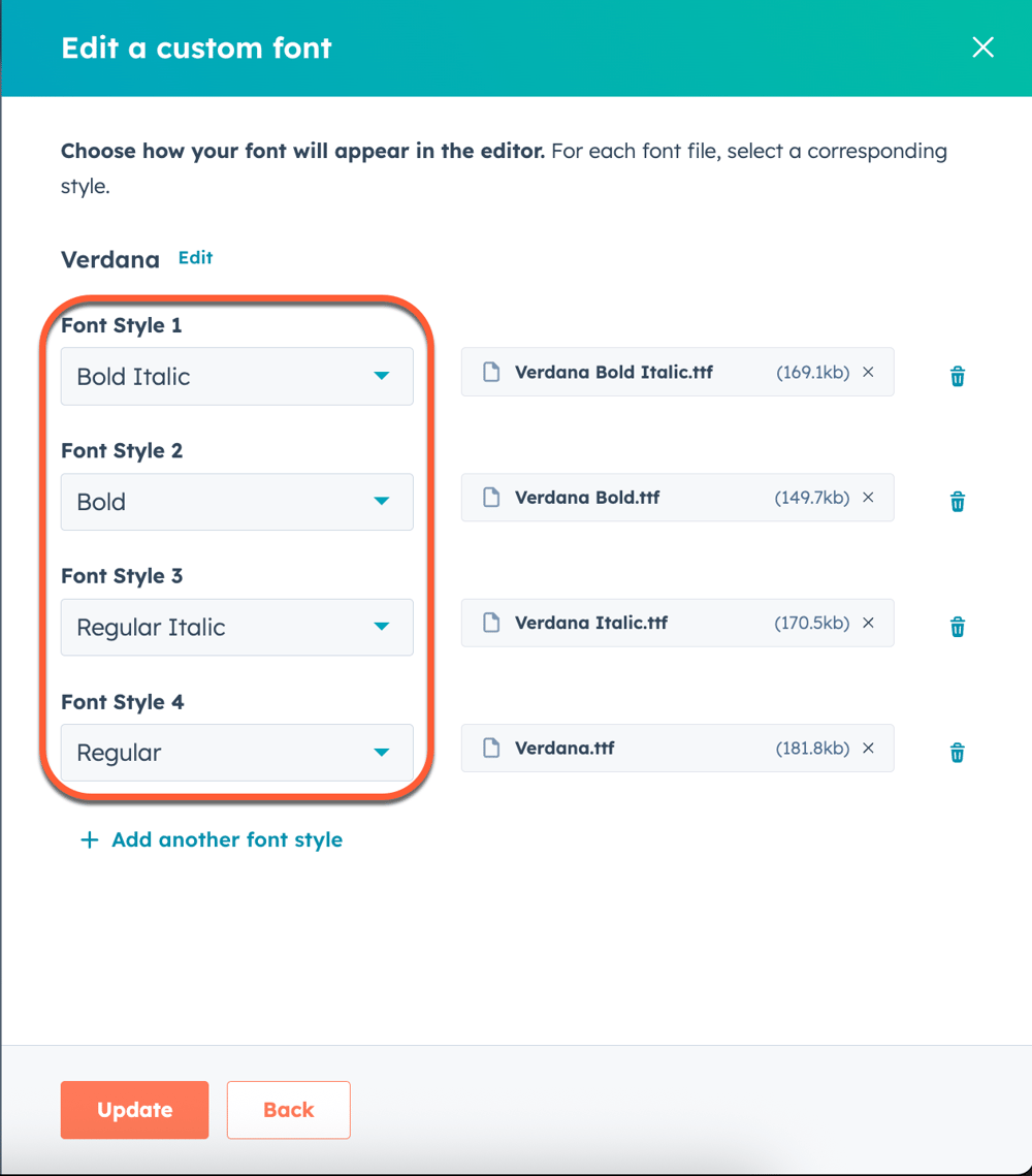 Edit your brand's logo, favicon, brand colors, fonts, and theme