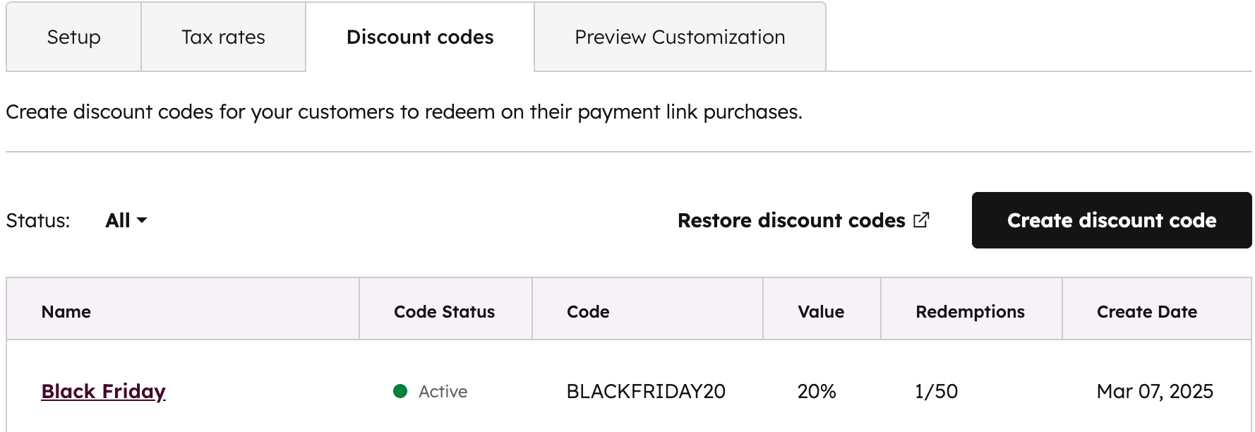 Create and use discount codes