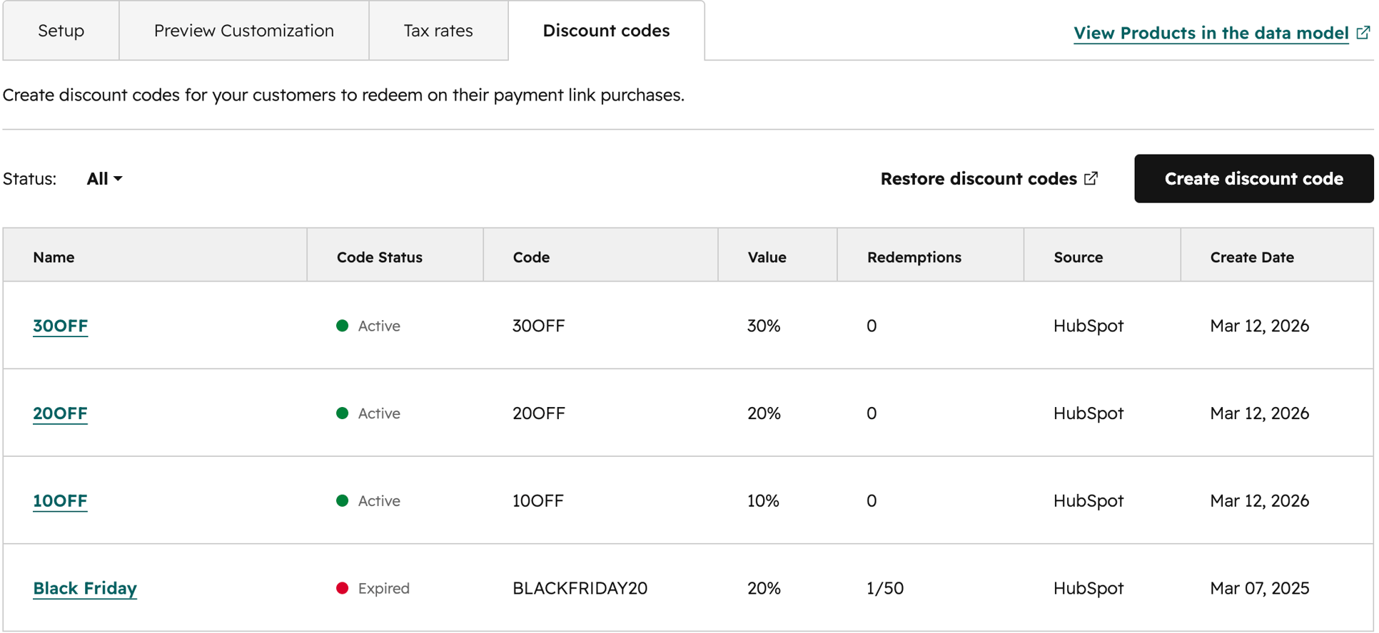 Create and use discount codes