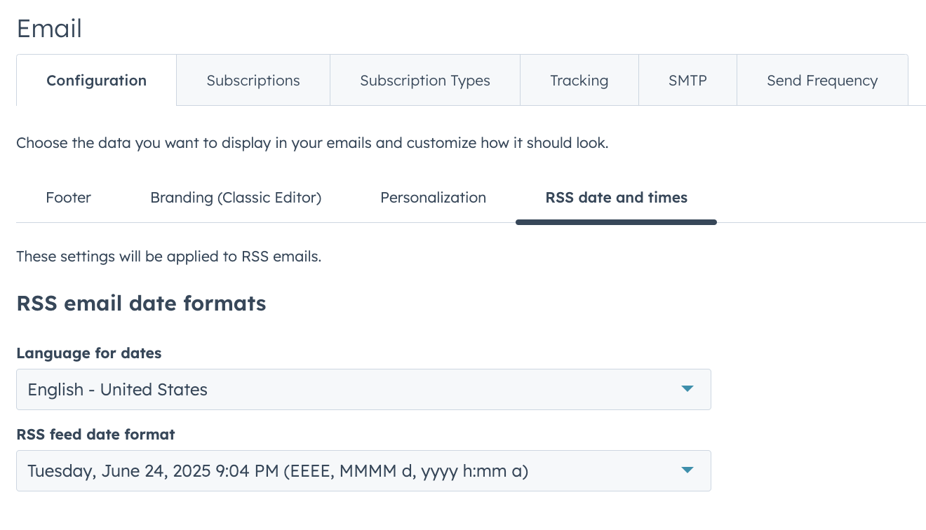 Manage your default marketing email settings and tracking preferences