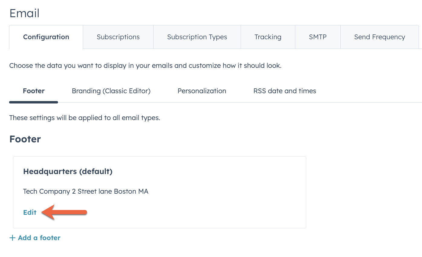 Manage your default marketing email settings and tracking preferences