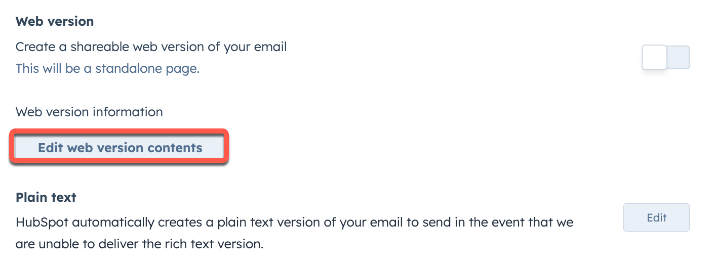 Create a web version of a marketing email