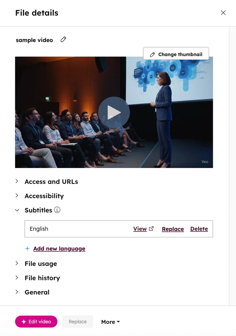 Manage video files
