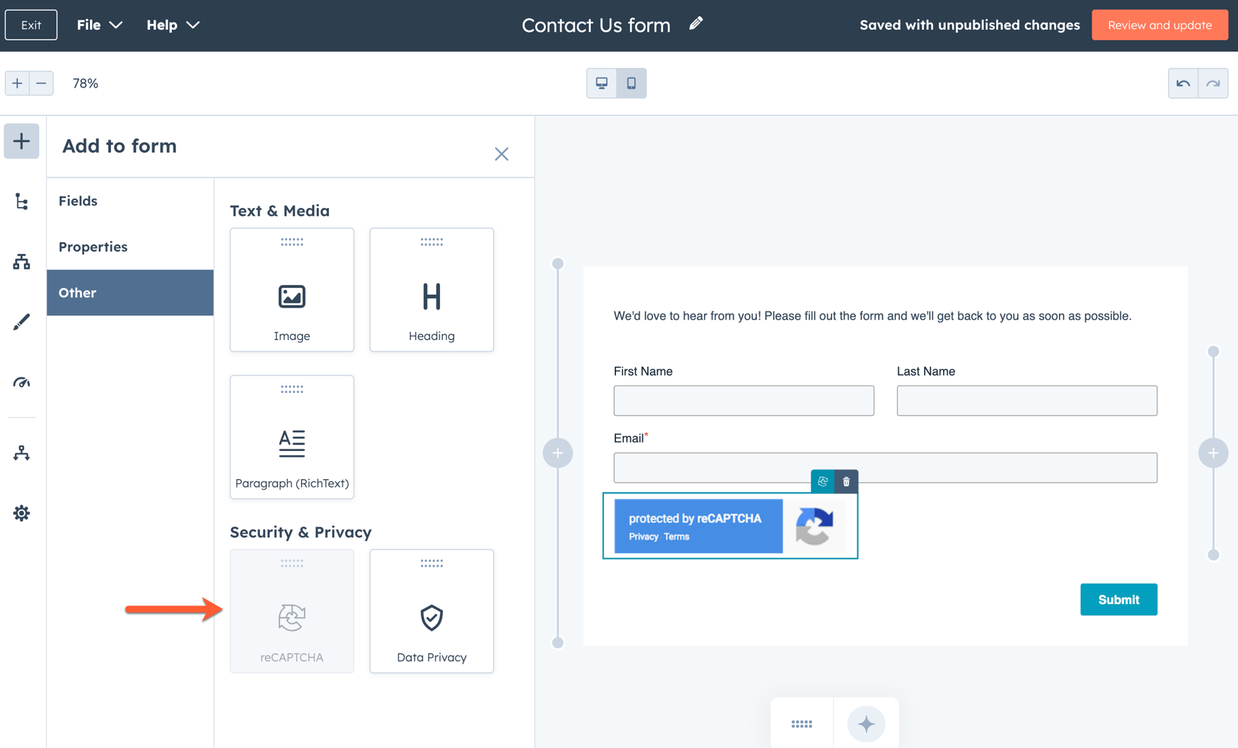 Prevent spam form submissions
