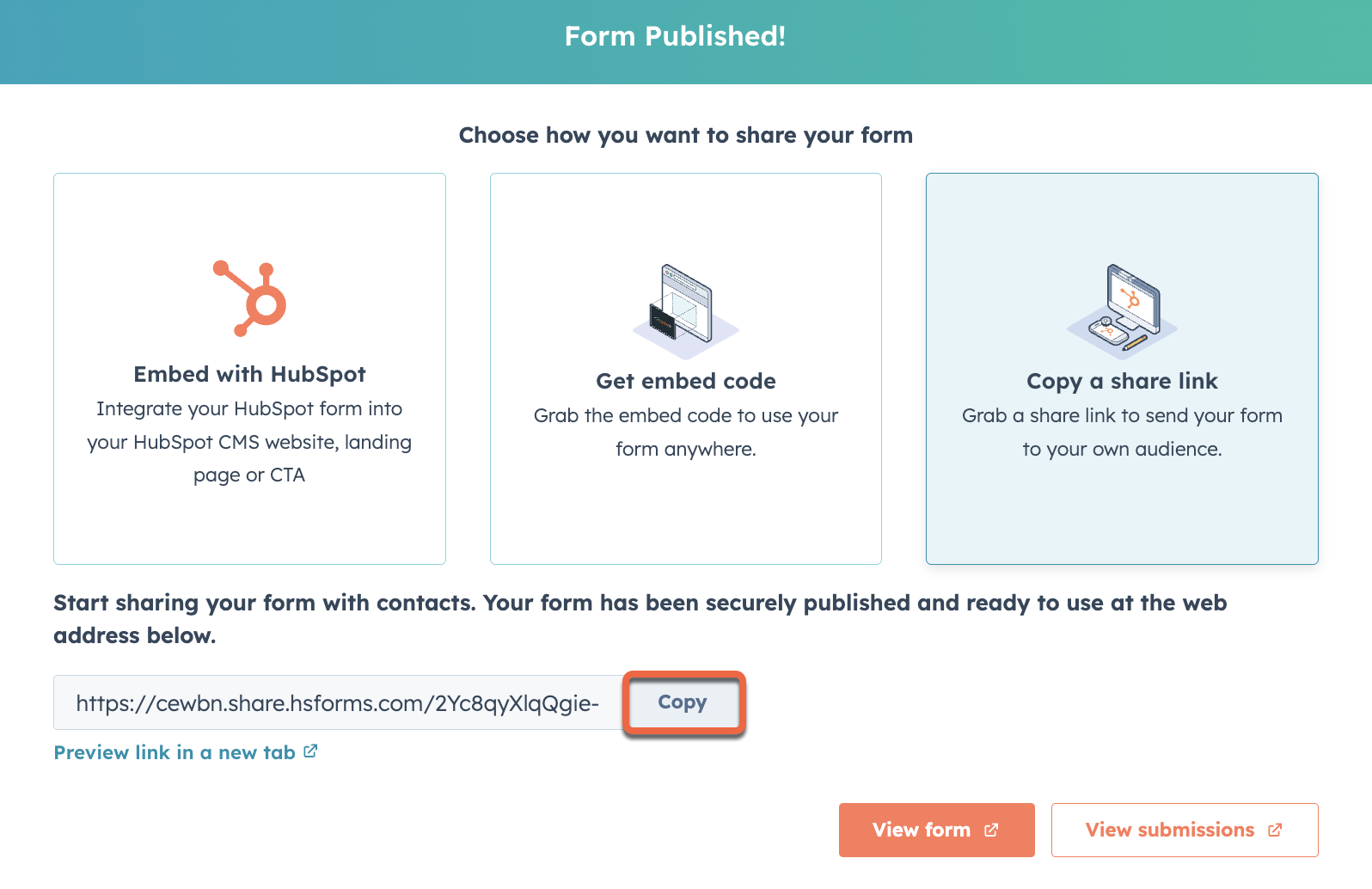 Set up and style a HubSpot form on an external site