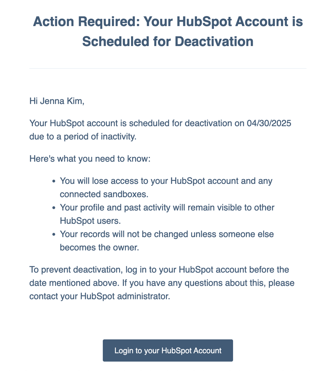 Automatically deactivate inactive users