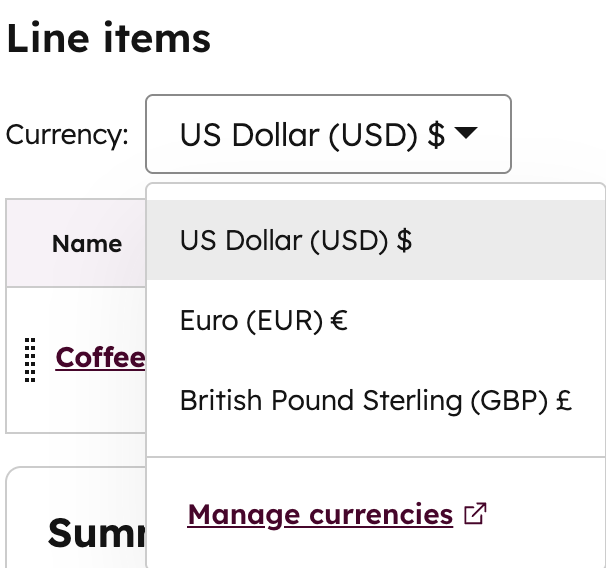 Set up currencies for payment collection