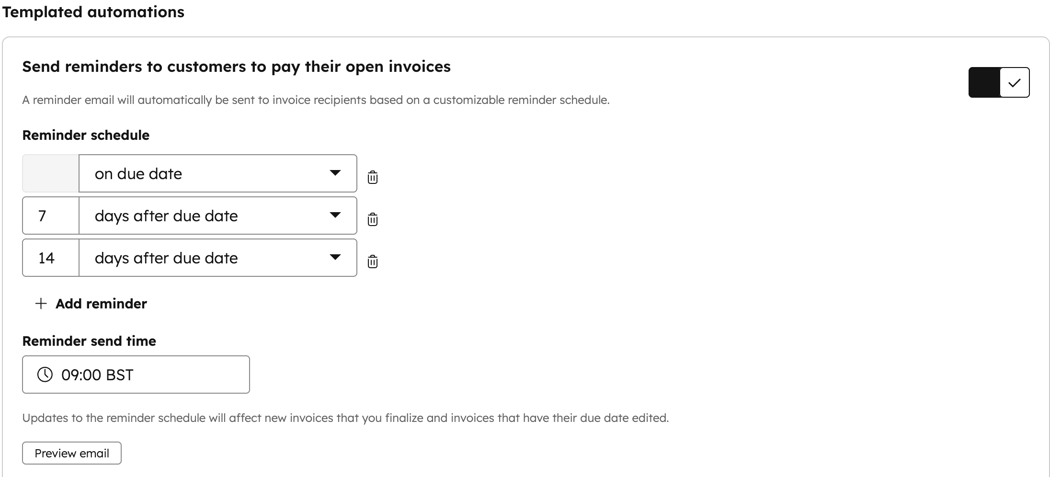 Set up the HubSpot invoices tool