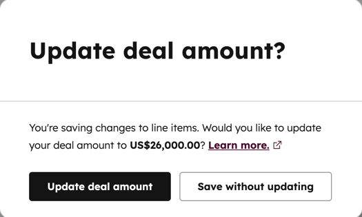 Use line items with deals