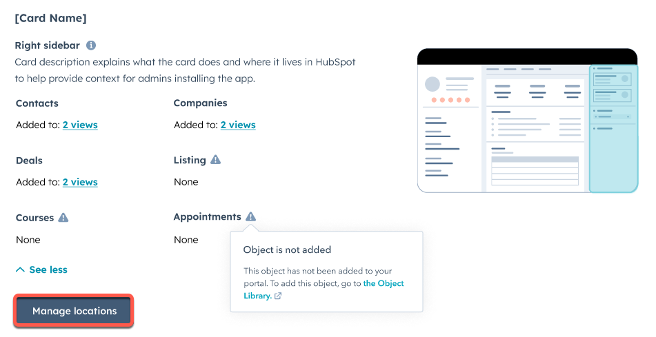 Add and manage app cards