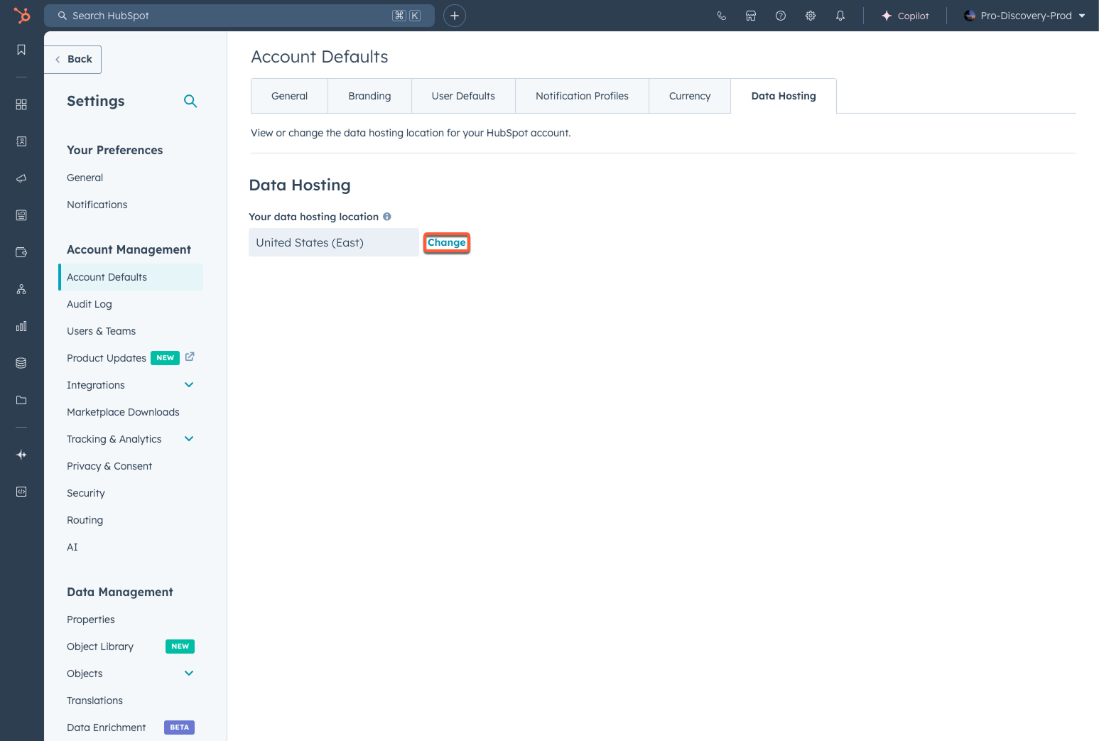 Migrate your account data to another regional data center