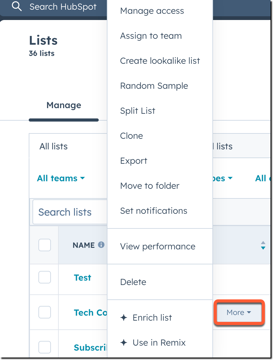 Edit, use, or delete lists