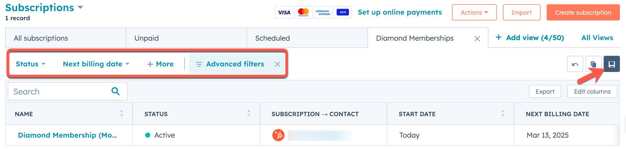 Manage subscriptions billed in HubSpot