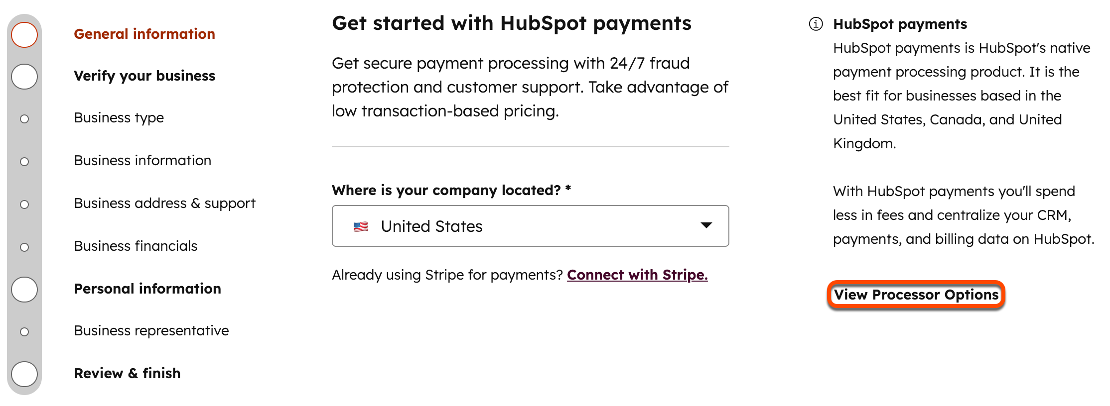 Connect your Stripe account as a payment processor in HubSpot
