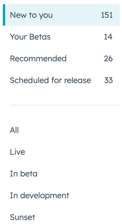 Opt your HubSpot account into a beta feature