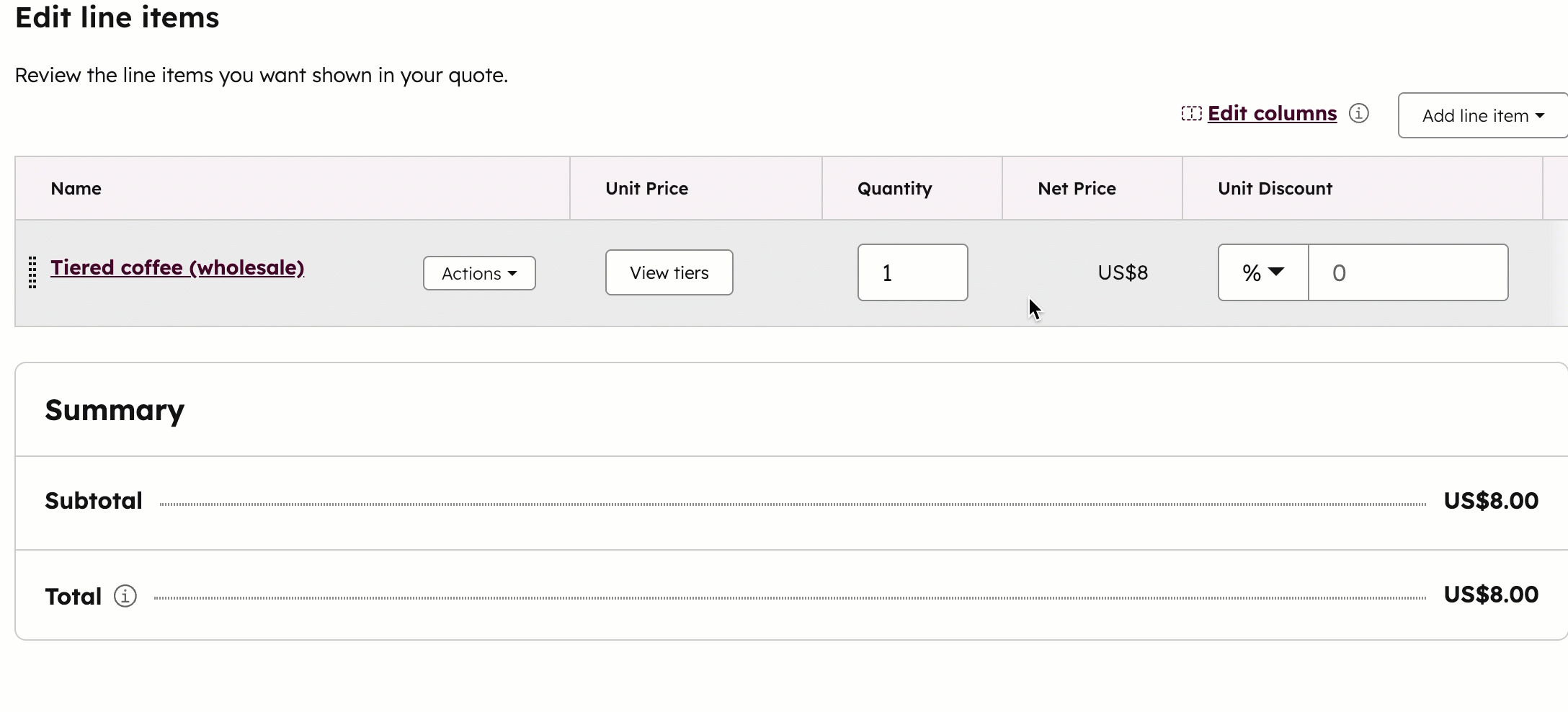 Create and send quotes