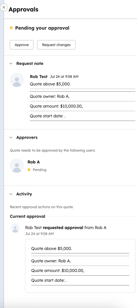 Manage quote approvals