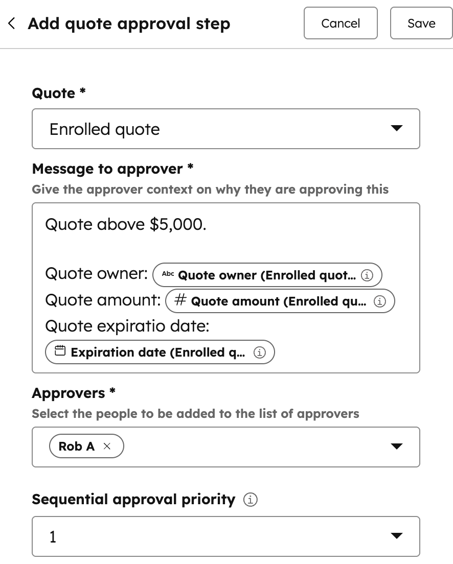 Set up quote approvals