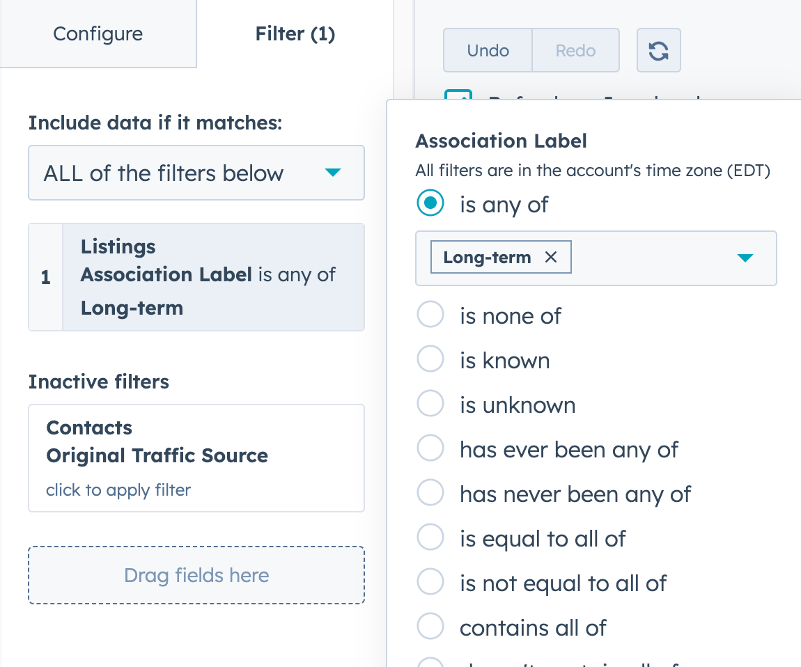 Create and use association labels