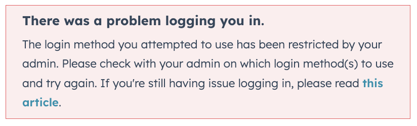 Restrict which login methods users can use to access your account