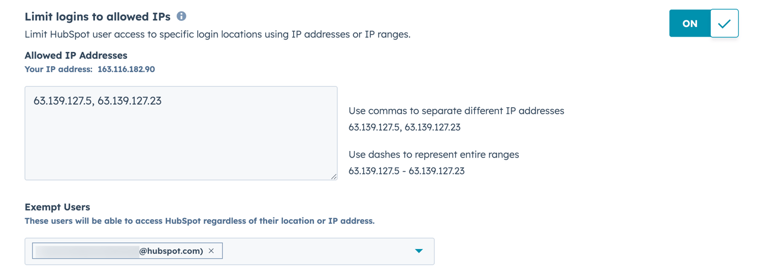 Manage login and account access settings