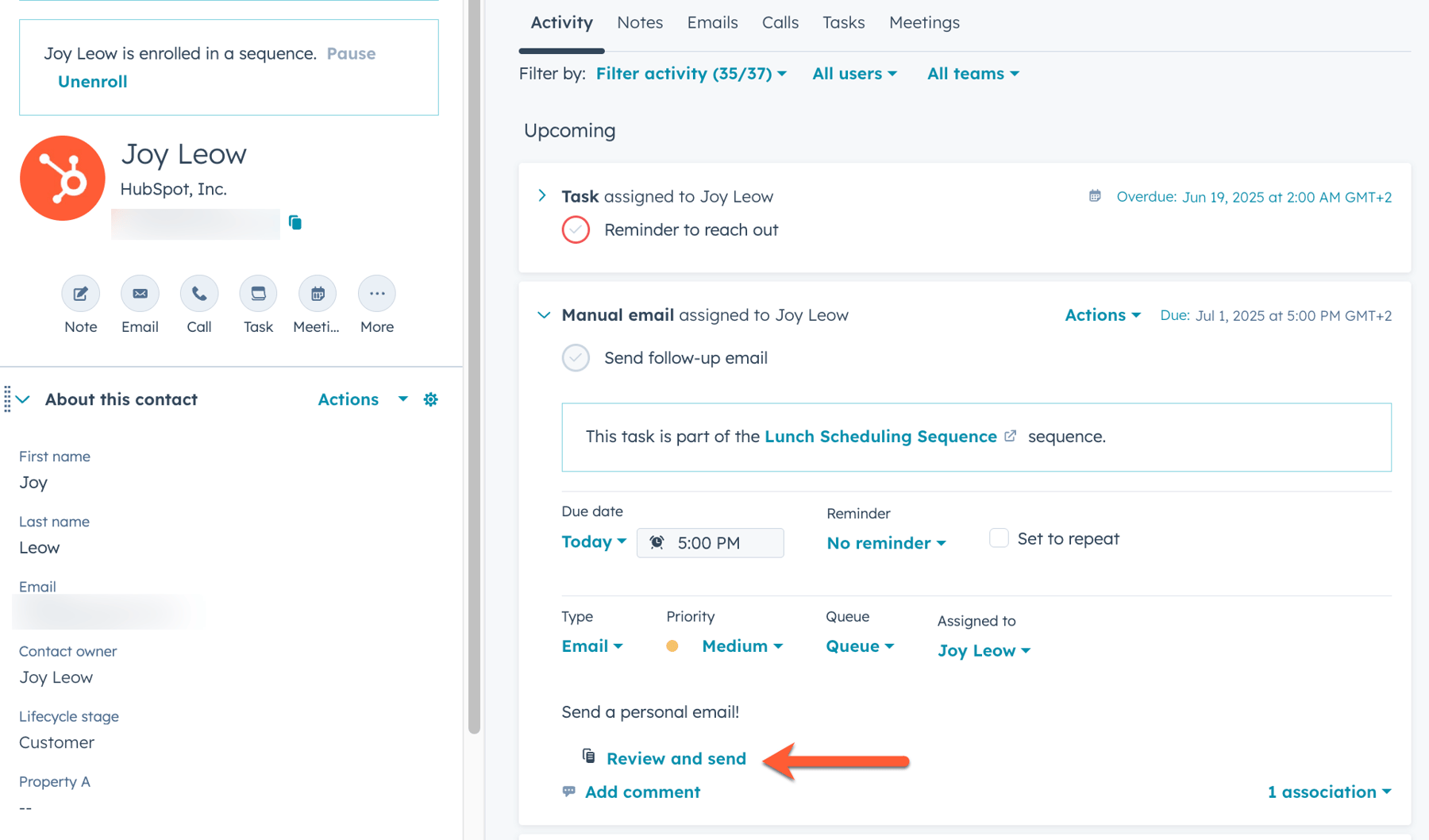 Complete your sequence tasks