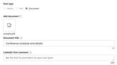 Create and publish LinkedIn social posts