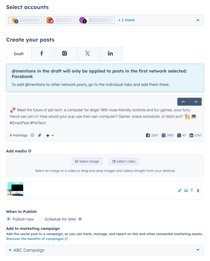Create and publish social posts