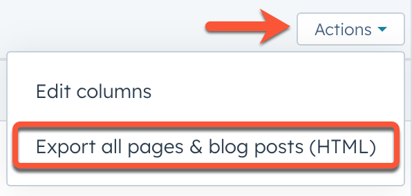 Export web content and data
