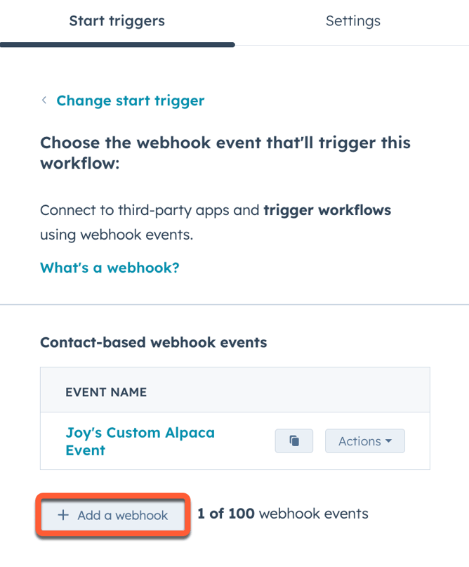 Set When A Webhook Is Received Workflow Triggers