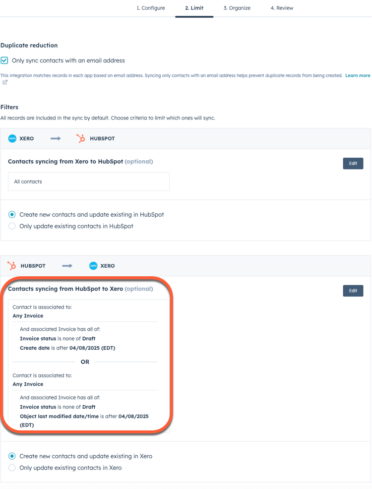 Połączenie HubSpot i Xero (synchronizacja danych)