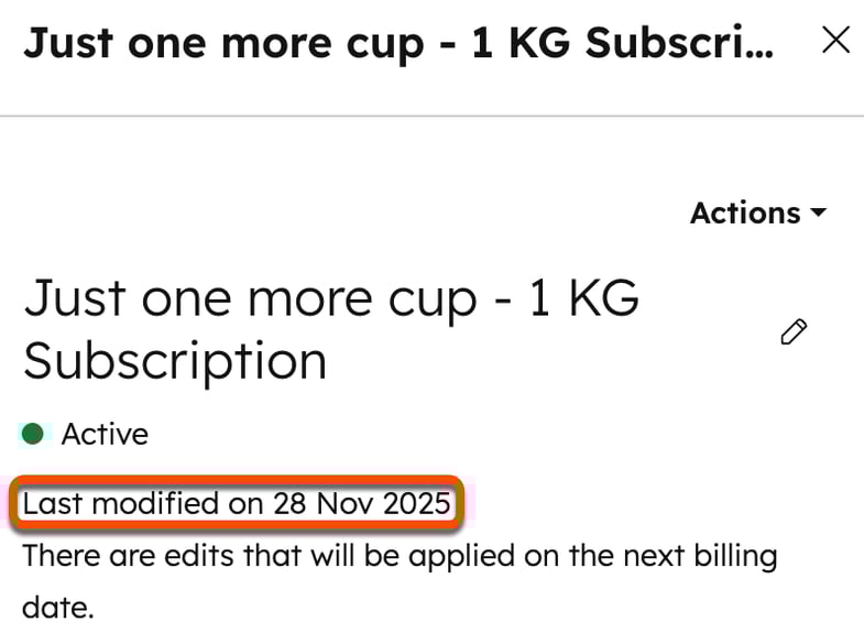 Edit subscriptions billed in HubSpot