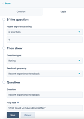Use dependent fields in custom feedback surveys