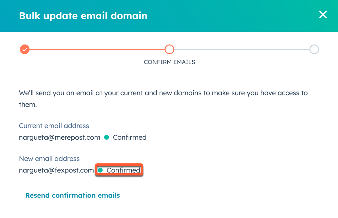 Bulk update user email domains