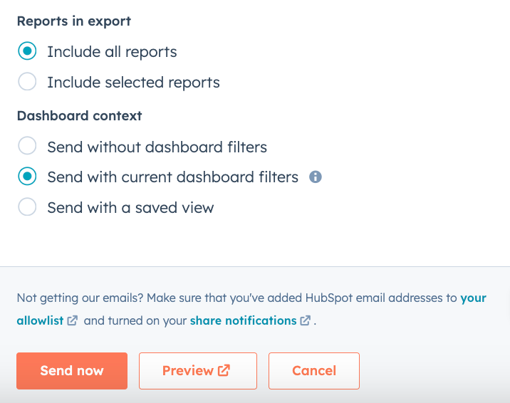 Compartir o exportar informes y paneles
