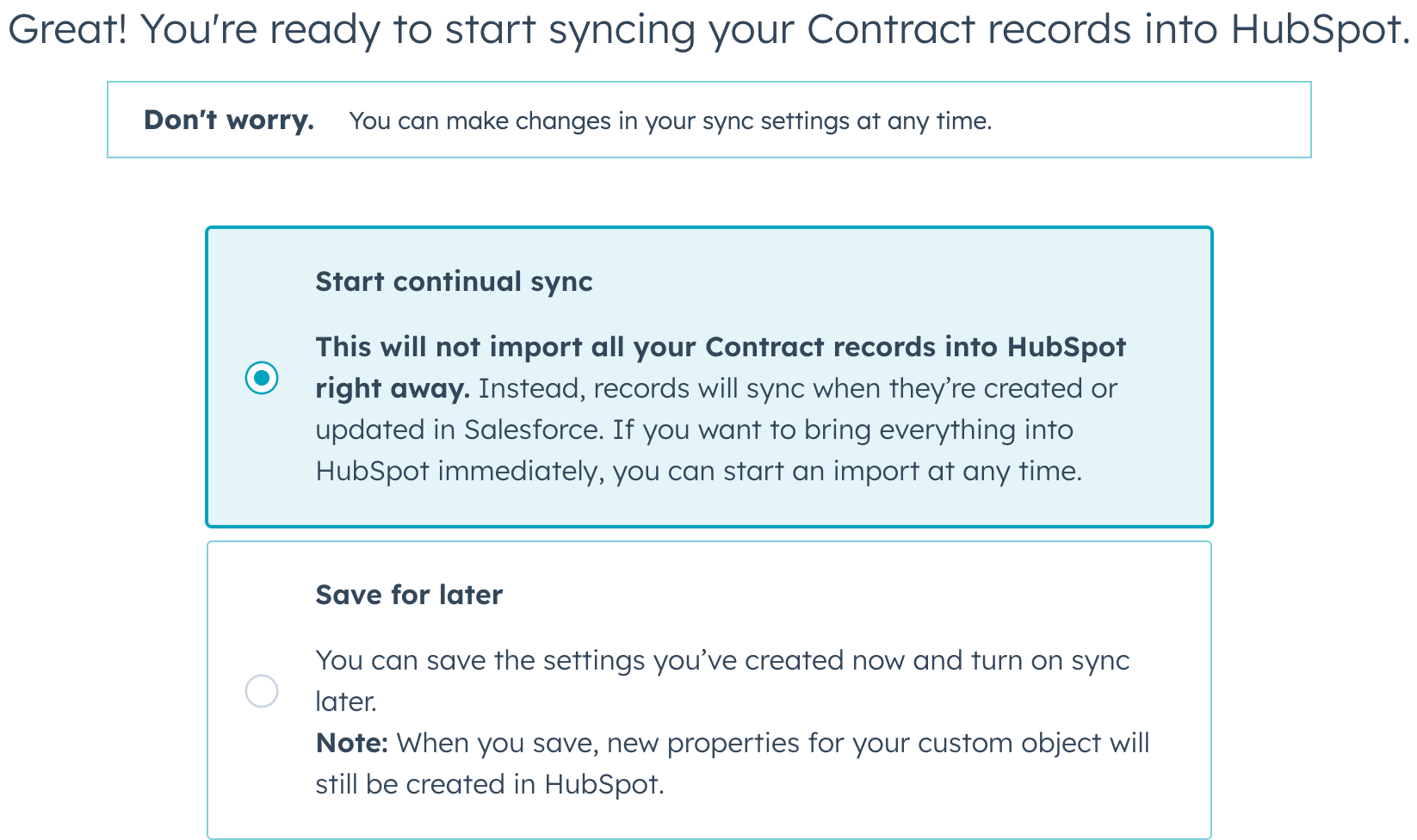 Sync custom objects between HubSpot and Salesforce