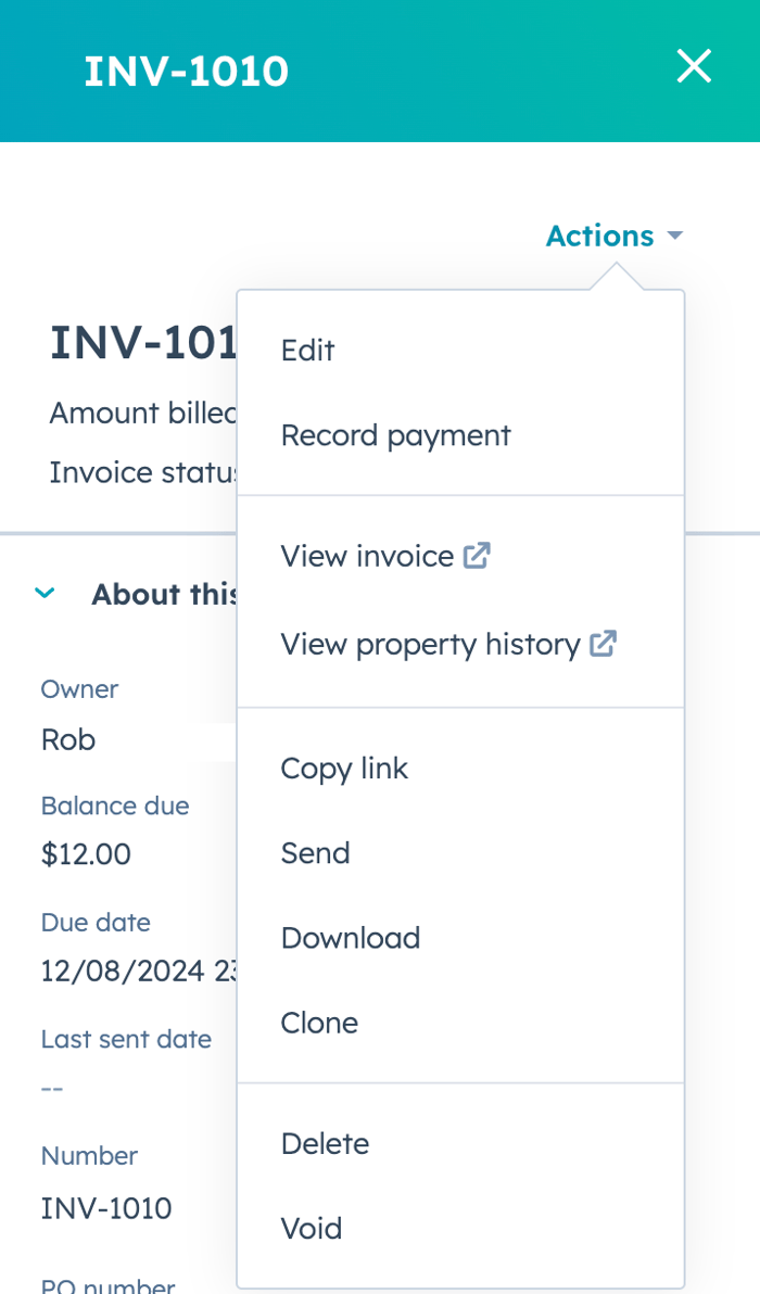 Manage invoices