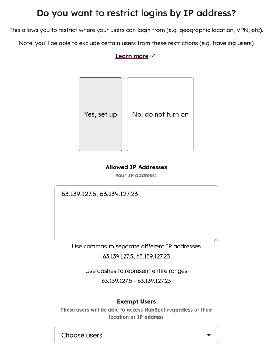 Restrict which login methods users can use to access your account
