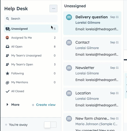 Organize teams and views in help desk