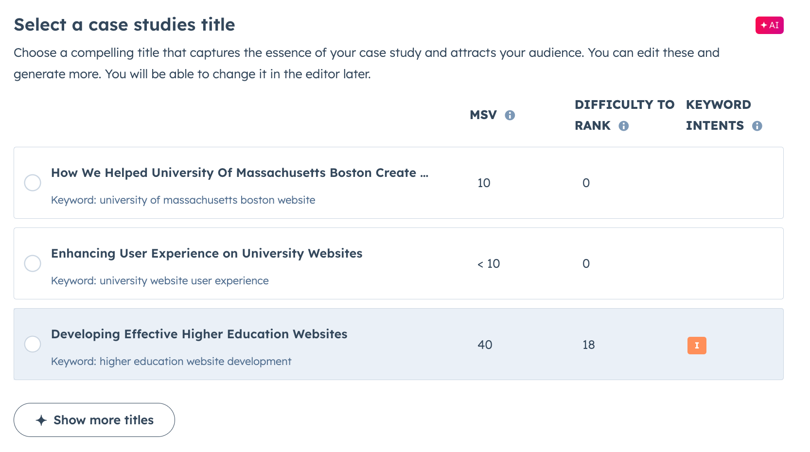 Create and manage case studies
