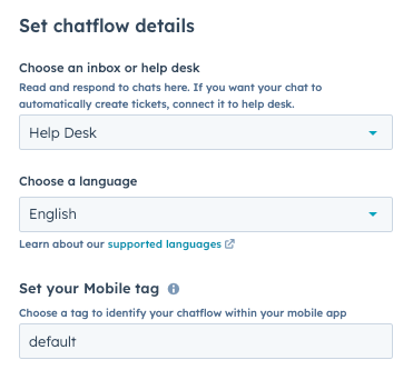 Create and customize a mobile chatflow