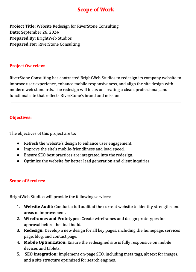 Writing a Scope of Work: Steps, Templates, and Real-World Examples