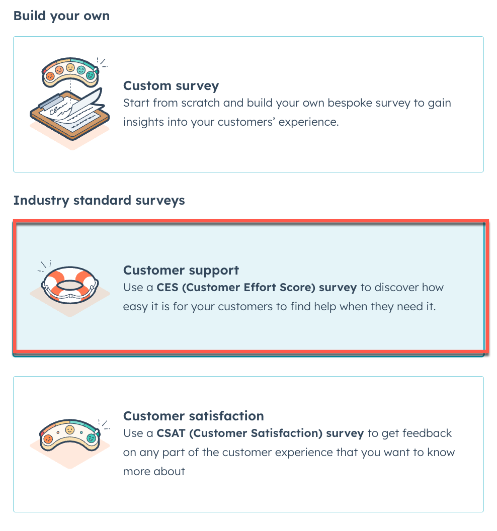 Create and conduct customer support surveys