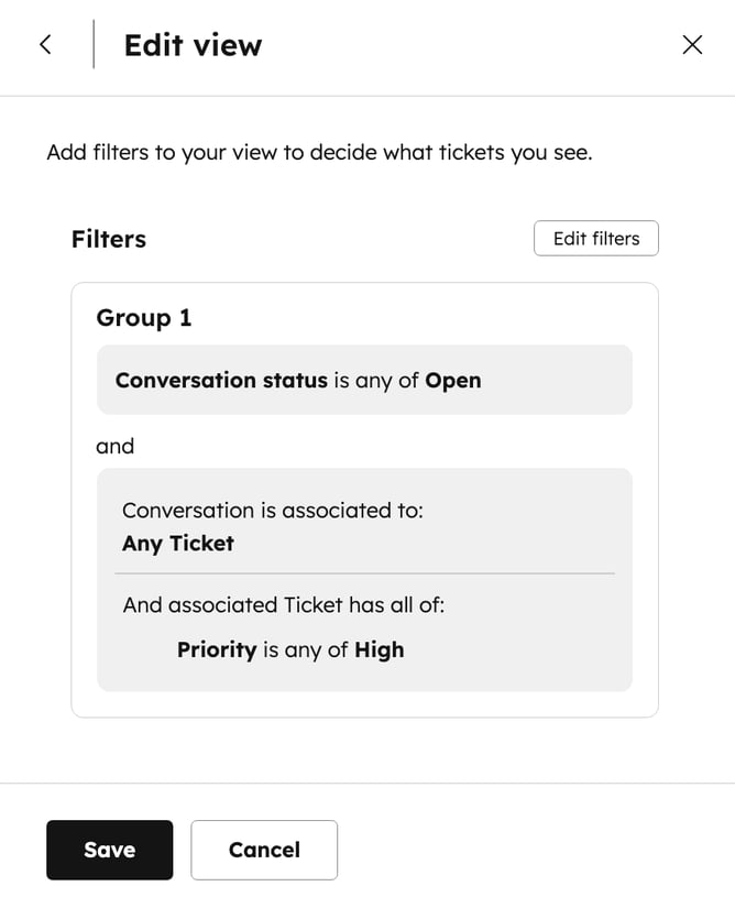 Organize conversations into custom views in the inbox
